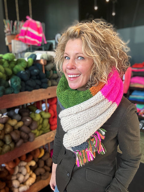 Colorblock Party Scarf Pattern – The Lamb & Kid